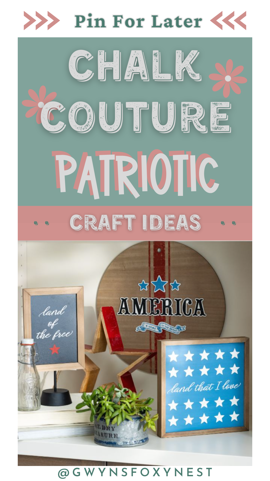 How To Create Patriotic DIY Wood Round With Chalk Couture Reuseable ...