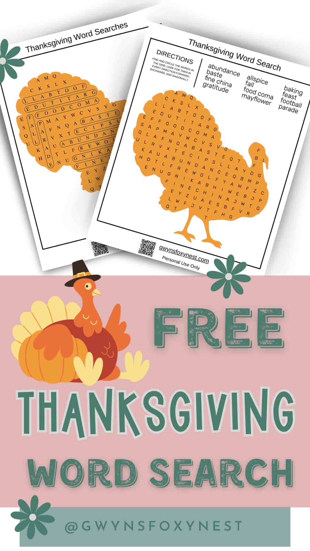 Unleash Fun and Challenge Your Mind with Free Thanksgiving Word Search ...